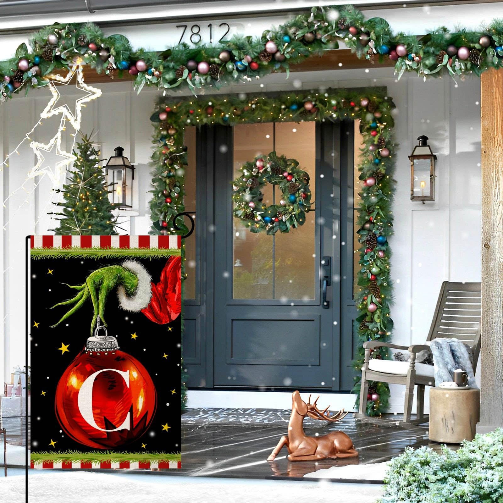 Grinch Christmas Flags, Christmas Garden Flags Decorations Grinch ...