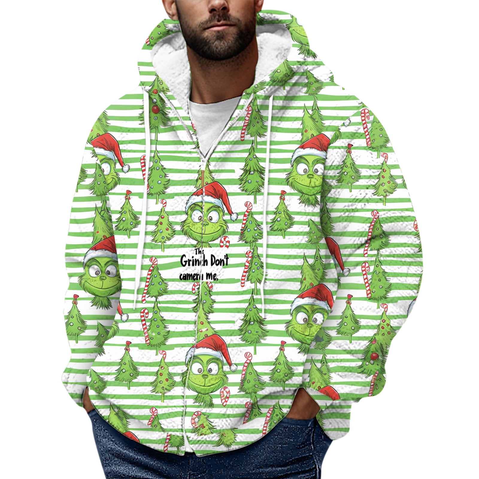 Grinch! Christmas Green Hoodie, Merry Grinchmas Hoodie Festive Holiday-Themed Hoodie for Men and ...