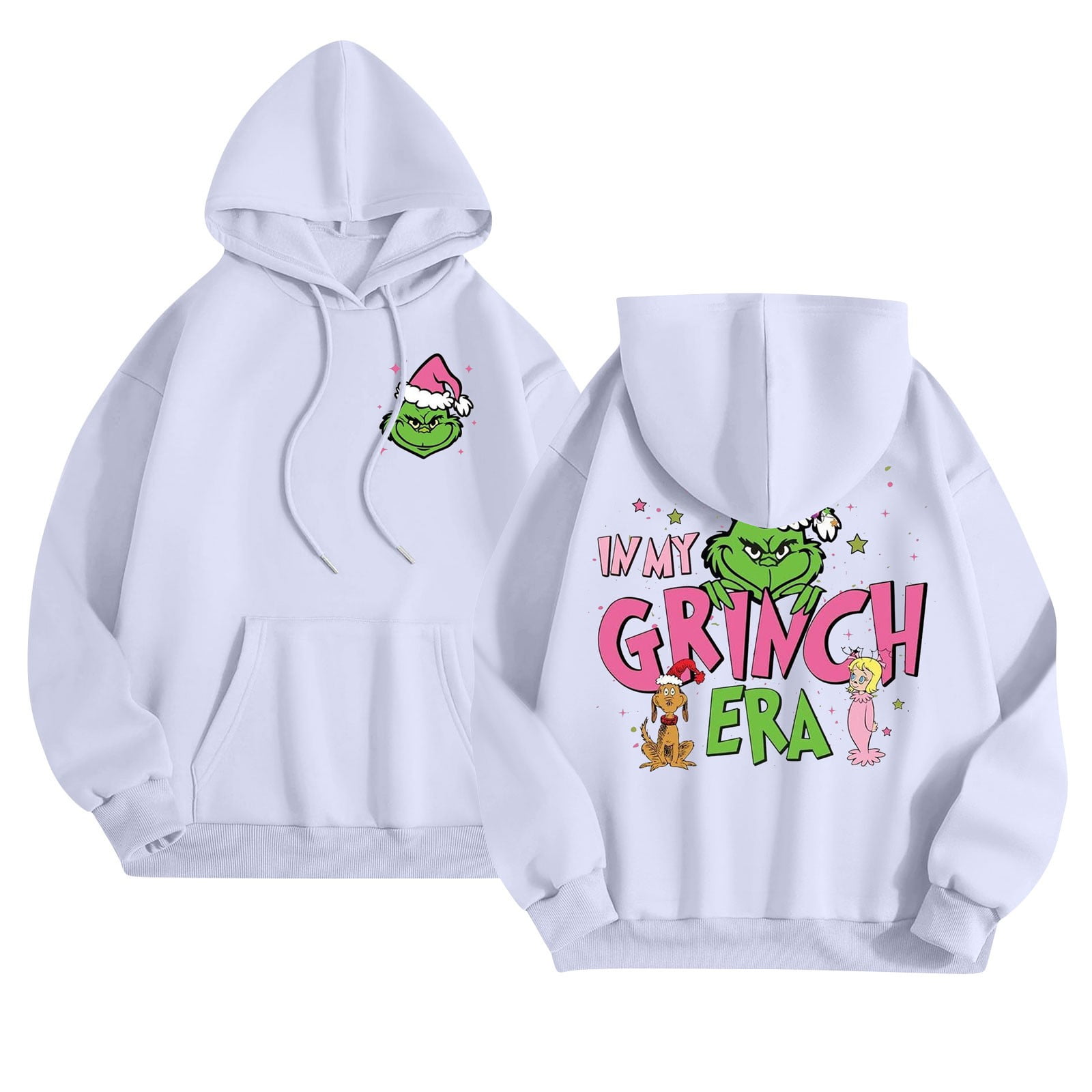 Grinch! Christmas Green Hoodie, Merry Grinchmas Hoodie Women Fashion Lightweight Long Sleeve ...