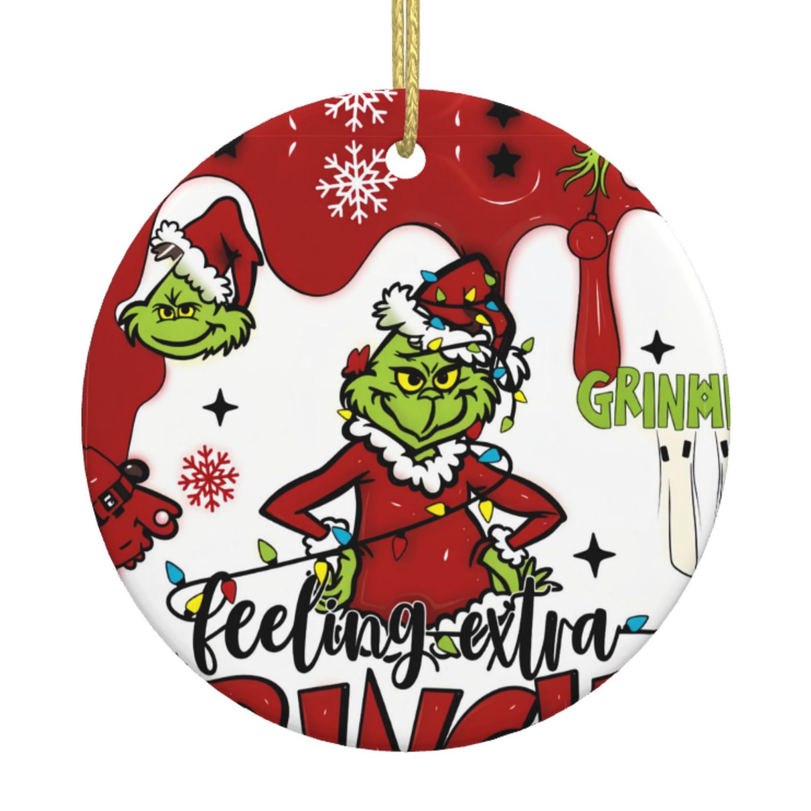 The Grinch Christmas Ornaments, Ceramic Hanging Decor For Xmas Tree ...