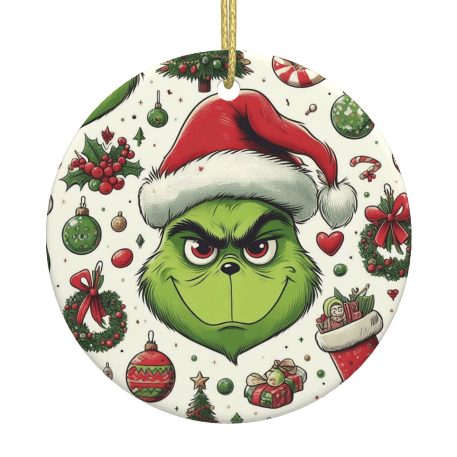 The Grinch Christmas Ornaments, Ceramic Hanging Decor For Xmas Tree ...