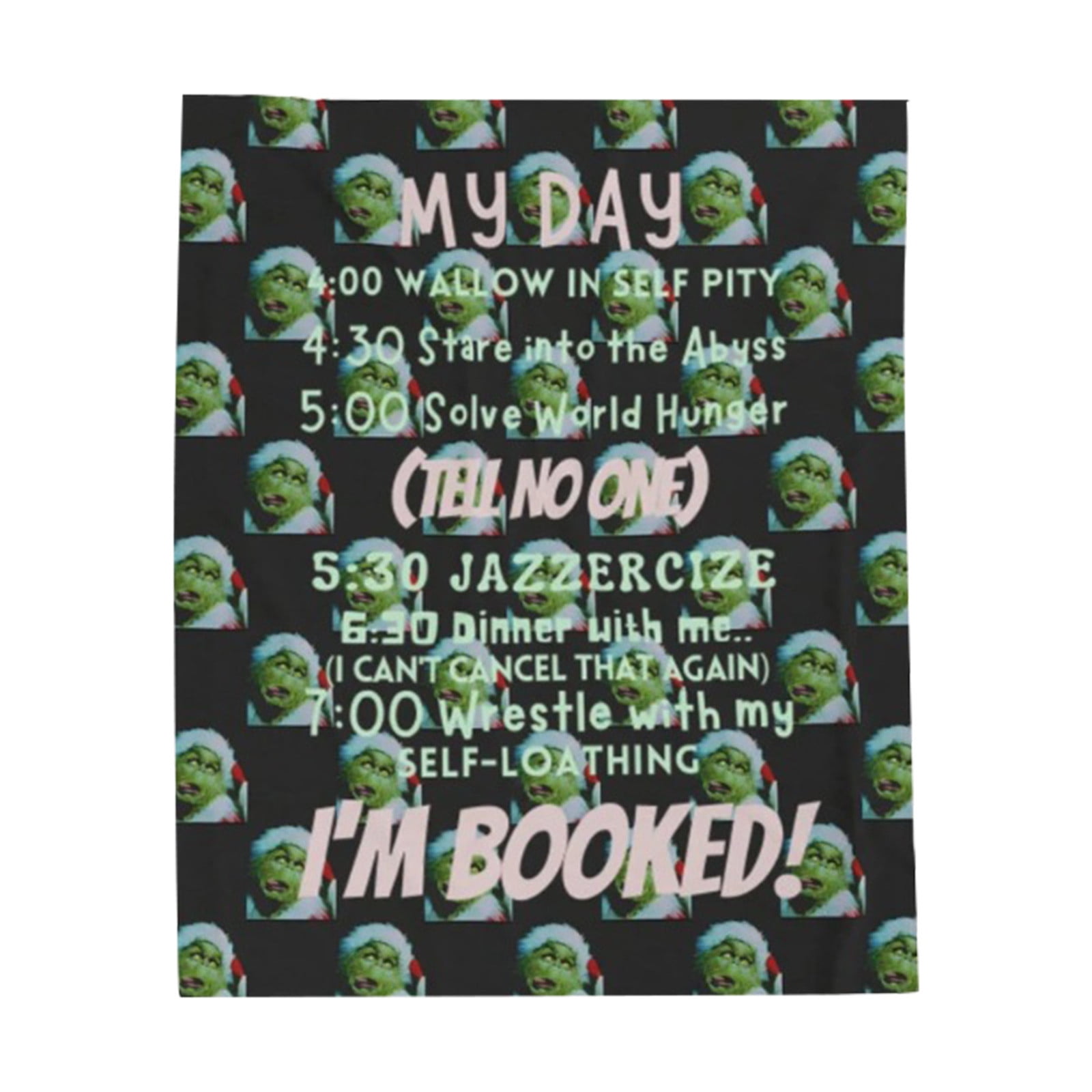 Grinch Christmas Ornaments Funny Schedule Blanket Soft, Cozy Throw ...