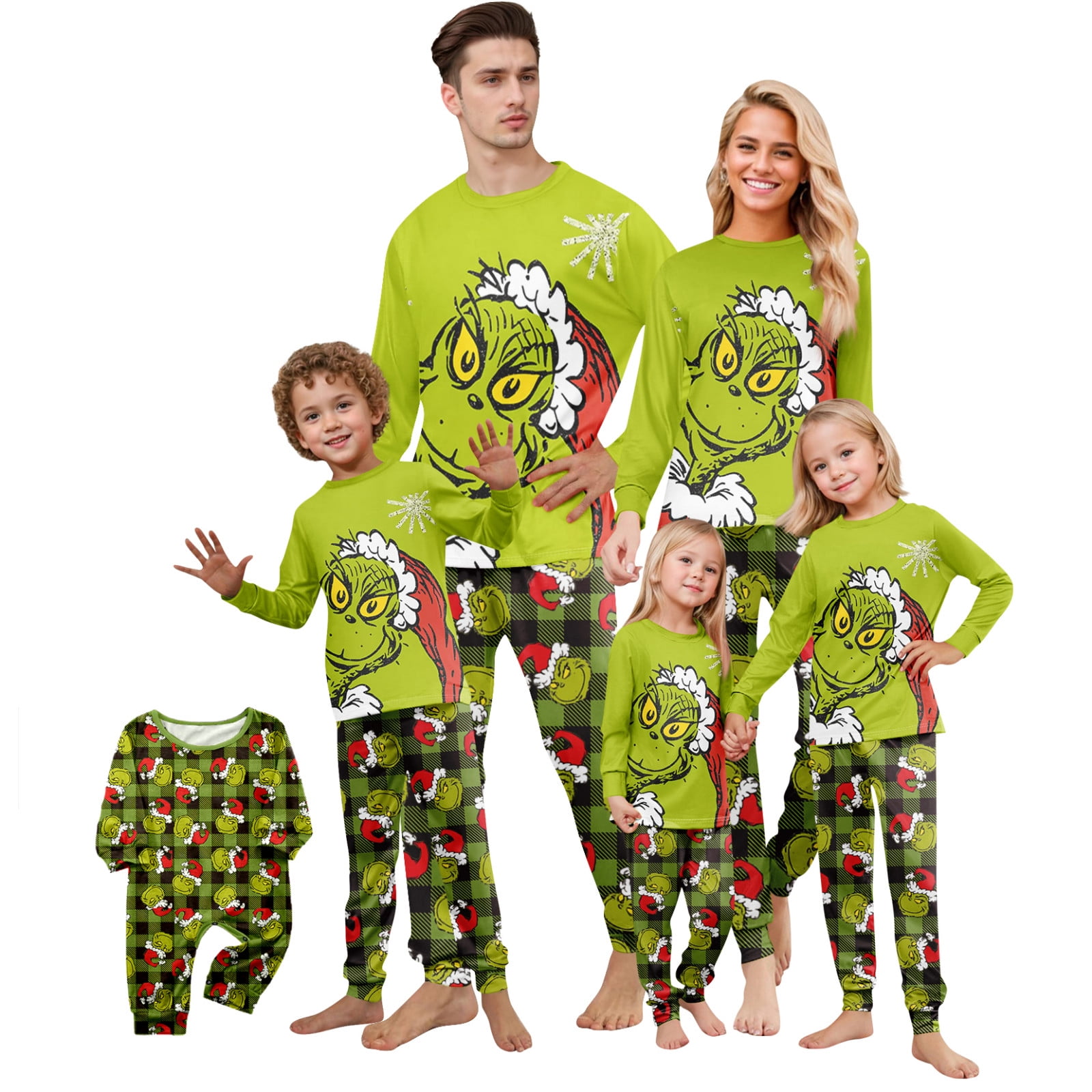 Grinch Christmas Pjs 2-Piece Matching Sets for Family,Christmas Grinch ...