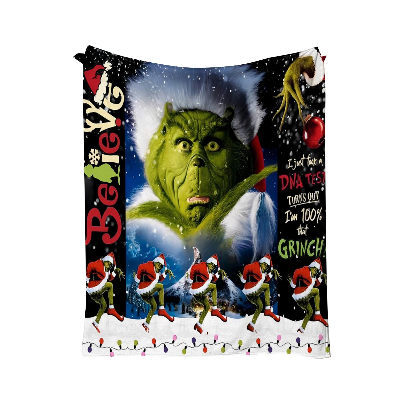 Grinch Christmas Plush Flannel Throw Blanket (1 Piece), Microfiber ...