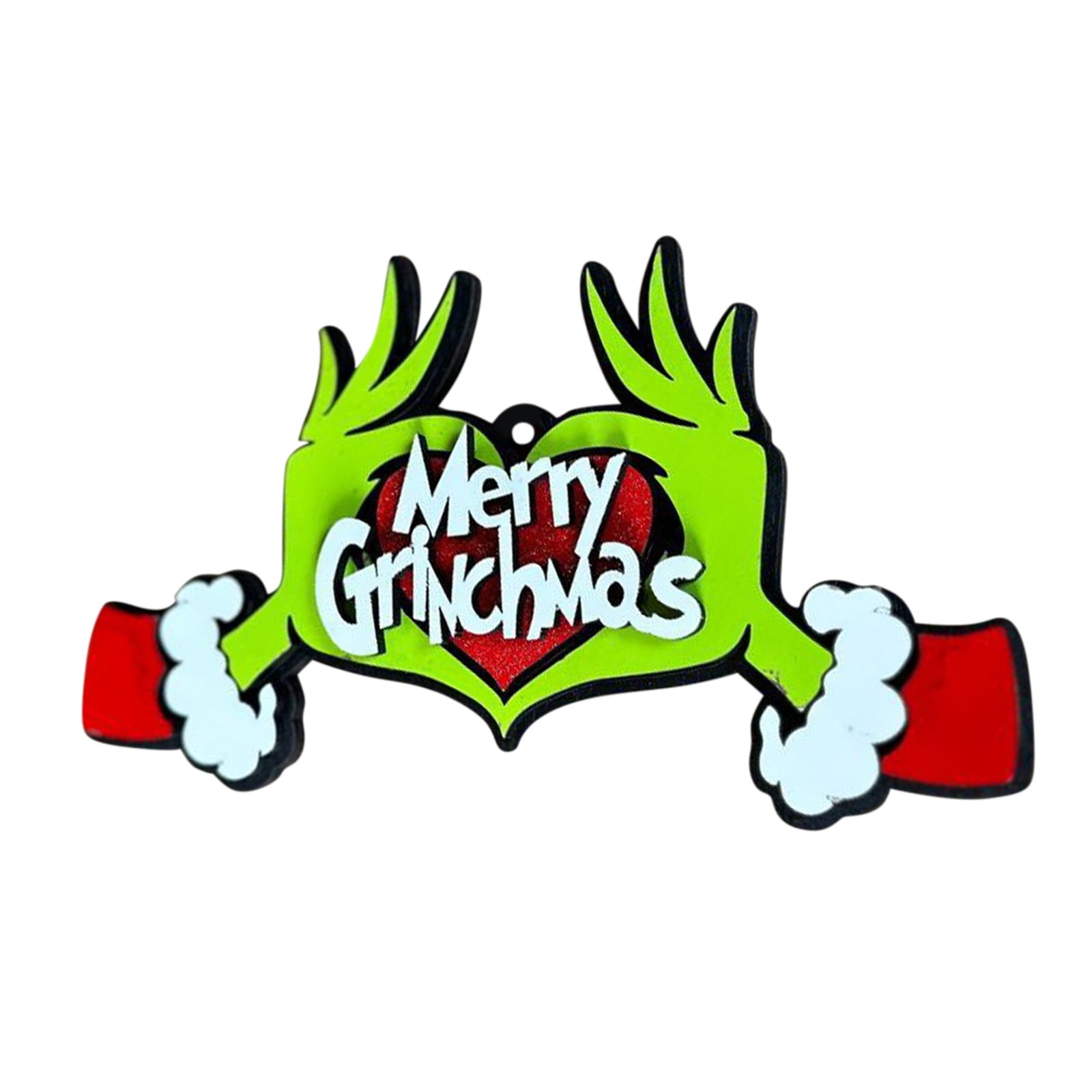 Grinch Christmas Round Wooden Hanging Front Door Decor Sign Grinch Face ...
