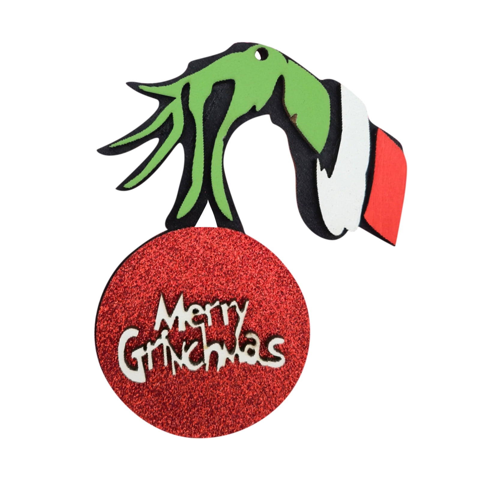 Grinch Christmas Round Wooden Hanging Front Door Decor Sign Grinch Face ...