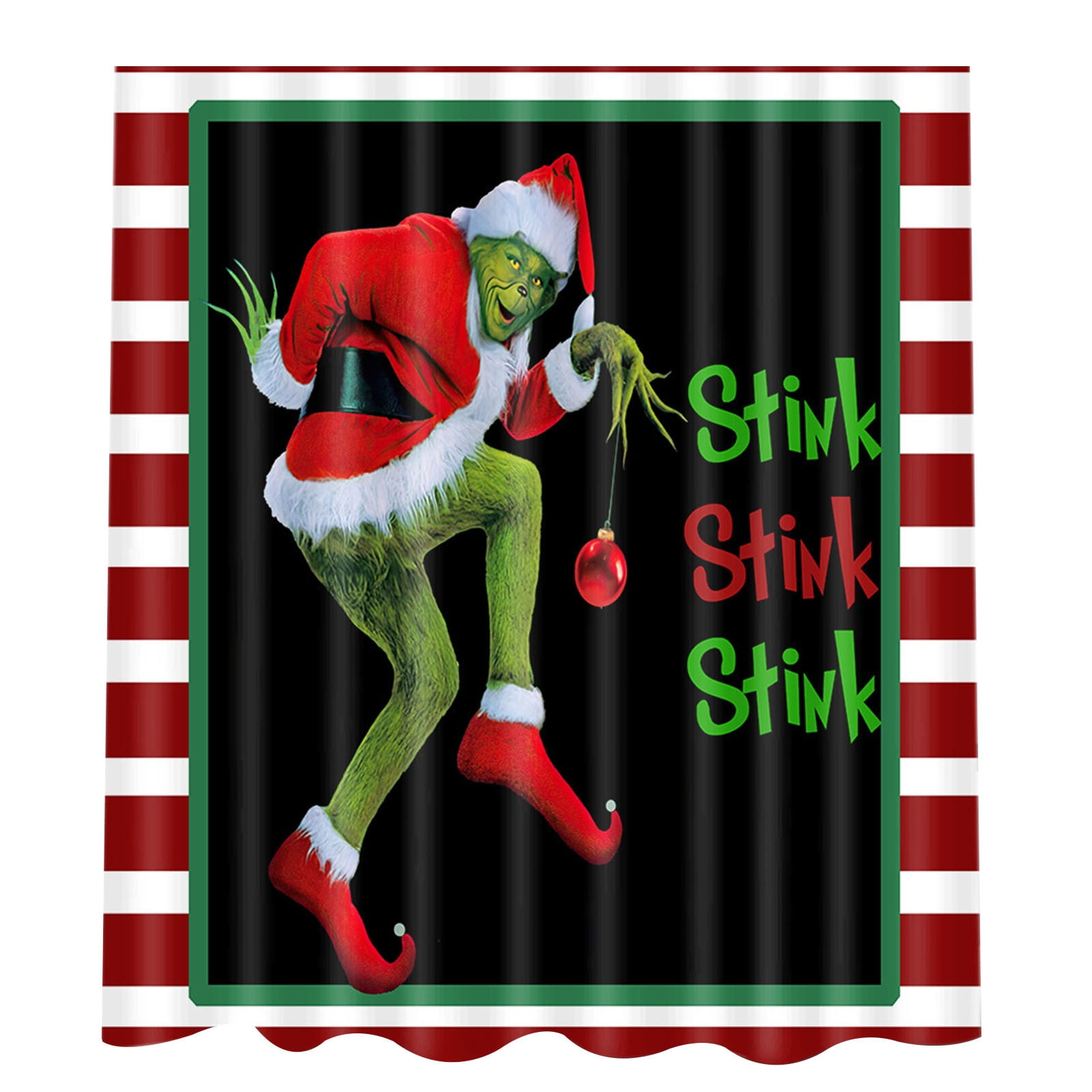 Grinch Christmas Shower Curtain 72x72 Inches - Polyester Fabric with ...