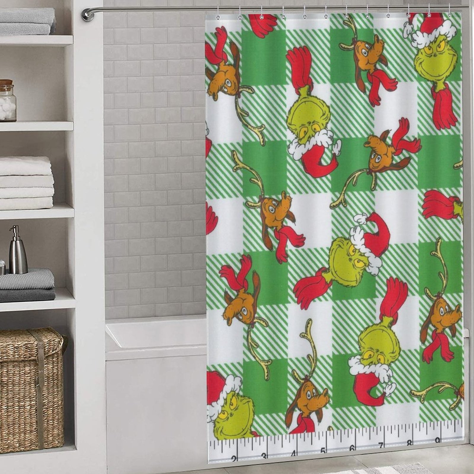 Grinch Christmas Shower Curtains for Bathroom,Shower Curtain,Cartoon ...