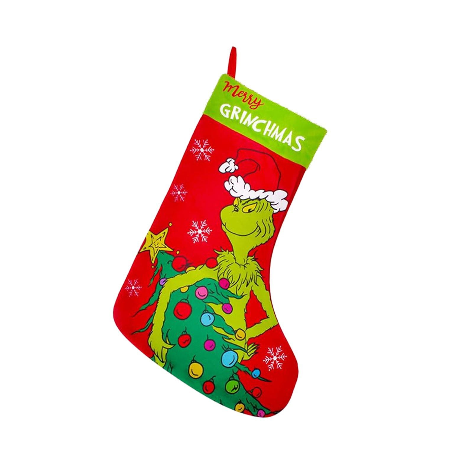 Grinch Christmas Stocking 18 Inch Large Merry Christmas Stockings ...