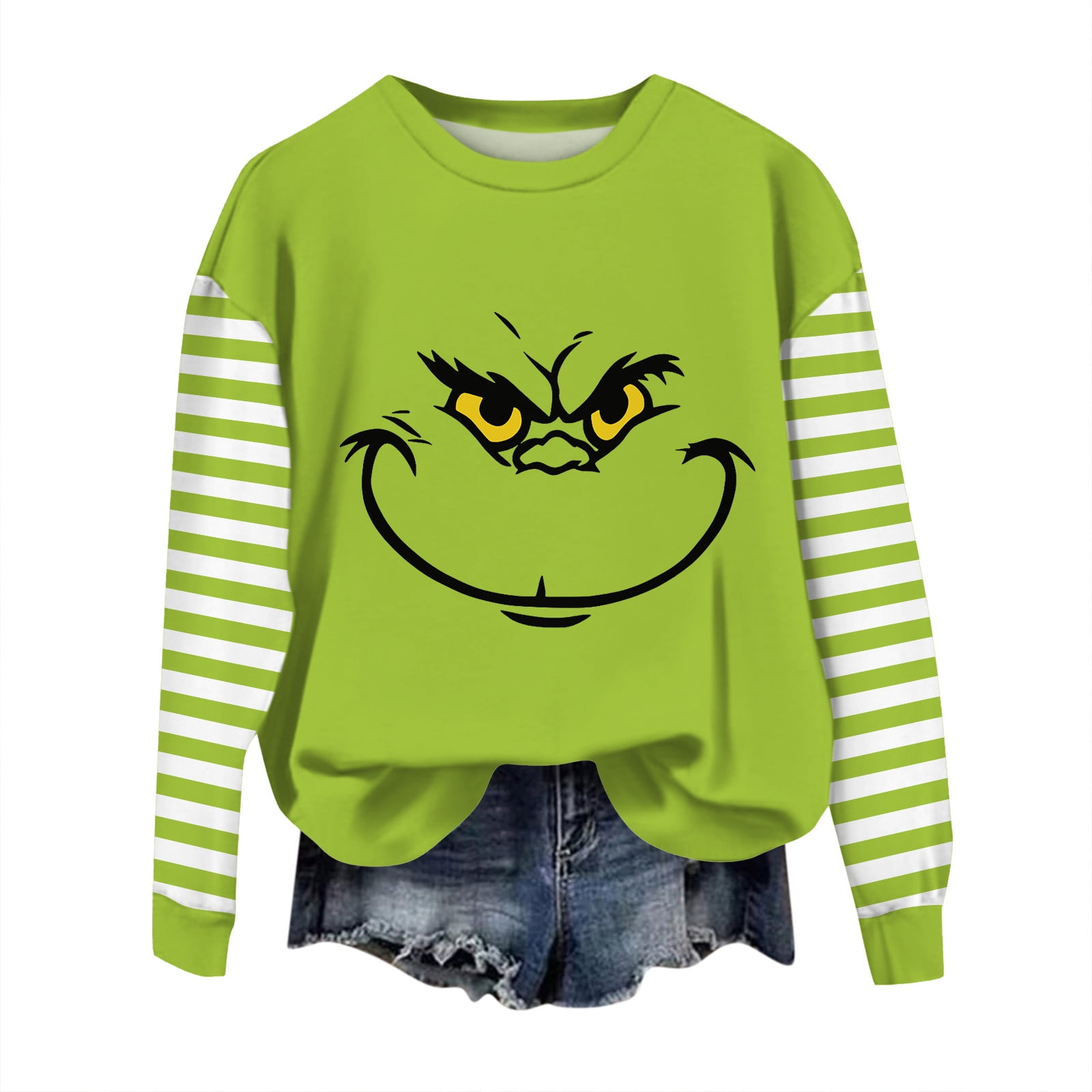 Grinch Christmas Sweatshirt, Ugly Christmas Sweater Grinch Santa Claus ...