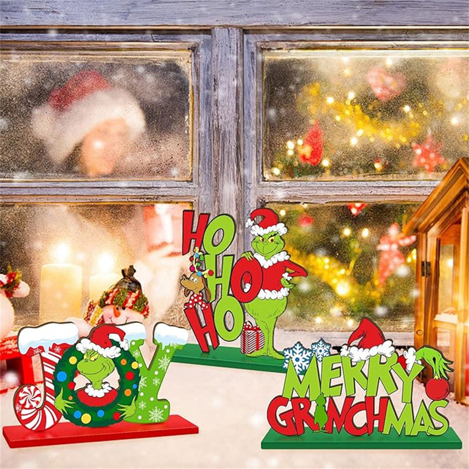 Grinch Christmas Table Decorations Wooden Table Centerpiece Lives Here ...