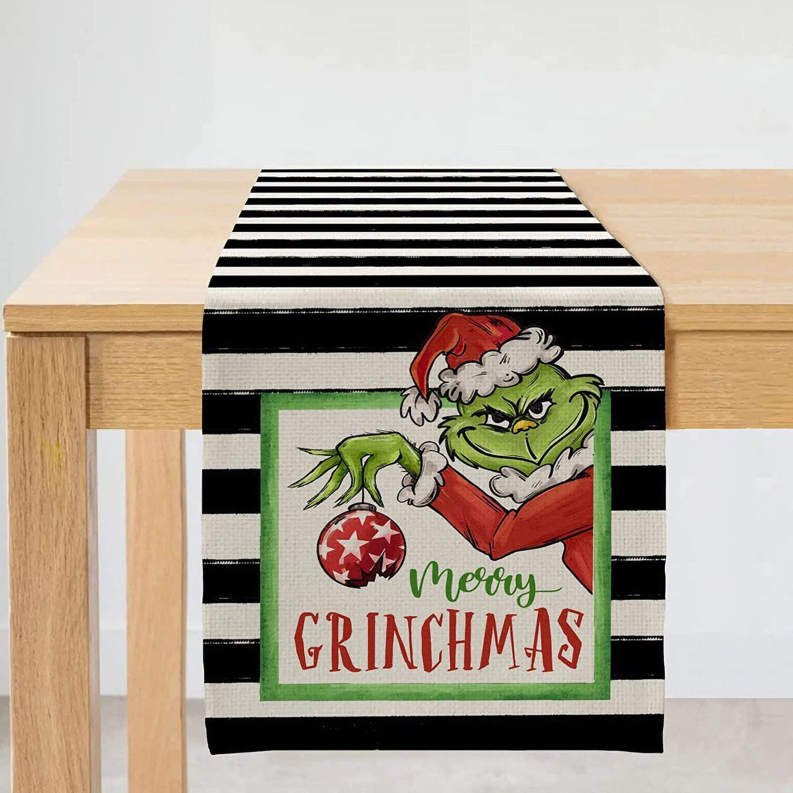 Grinch Christmas Table Runner,Multiple Whimsical Grinch-Themed Designs ...