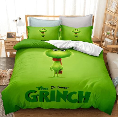 Grinch Christmas Themed Bedding Set - Grinch 3D Printed Duvet Cover and ...