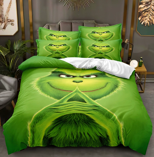 Grinch Christmas Themed Bedding Set - Grinch 3D Printed Duvet Cover and ...