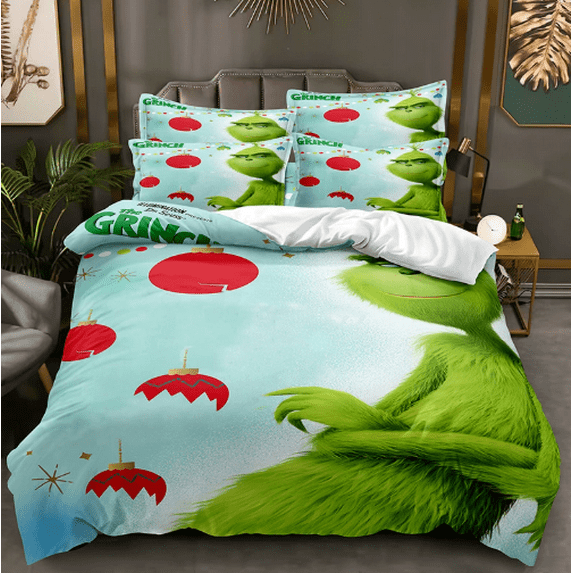 Grinch Christmas Themed Bedding Set - Grinch 3D Printed Duvet Cover and ...