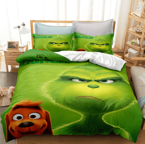 Grinch Christmas Themed Bedding Set - Grinch 3D Printed Duvet Cover and ...