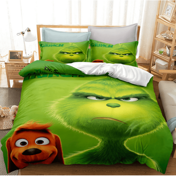 Grinch Christmas Themed Bedding Set - Grinch 3D Printed Duvet Cover and ...