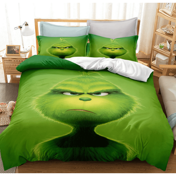 Grinch Christmas Themed Bedding Set - Grinch 3D Printed Duvet Cover and ...