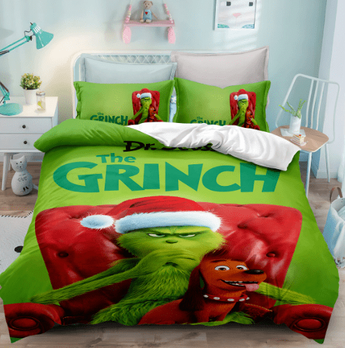 Grinch Christmas Themed Bedding Set - Grinch 3D Printed Duvet Cover and ...