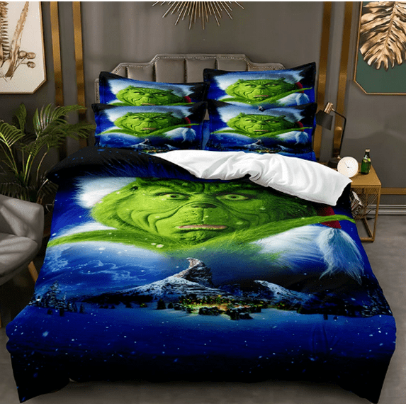 Grinch Christmas Themed Bedding Set - Grinch 3D Printed Duvet Cover and ...