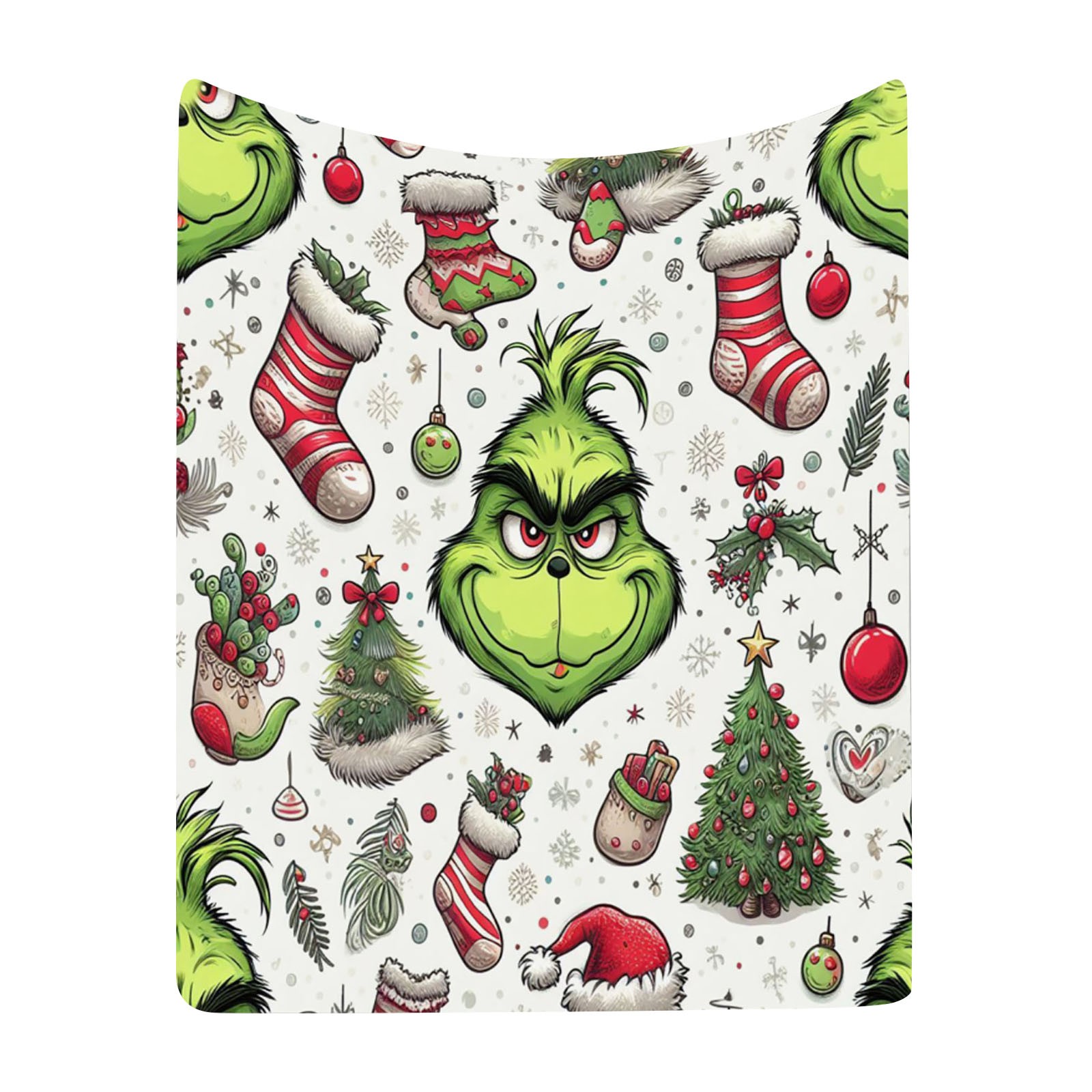 Grinch Christmas Throw Blanket, Blanket Winter Living Room Sofa Cover ...