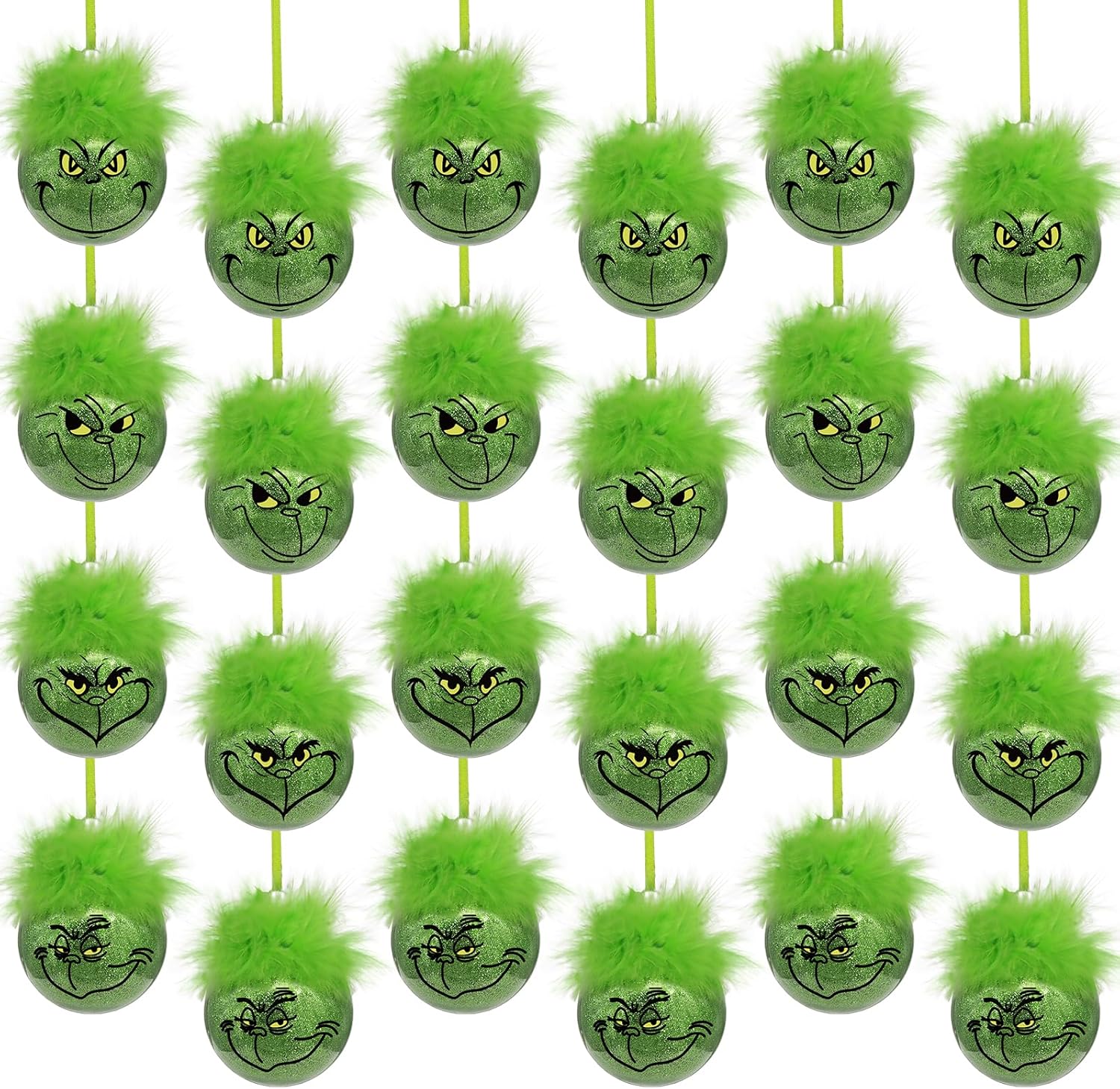 Grinch Christmas Tree Decorations: 24pcs Cute Grinch Christmas ...