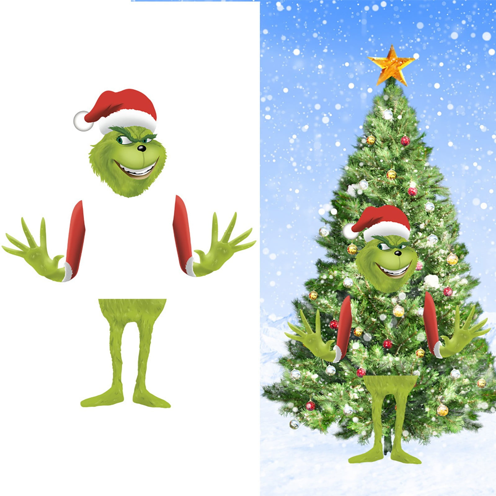 Grinch Christmas Tree Decorations Set of 4, Grinch Tree Decorations Arm ...