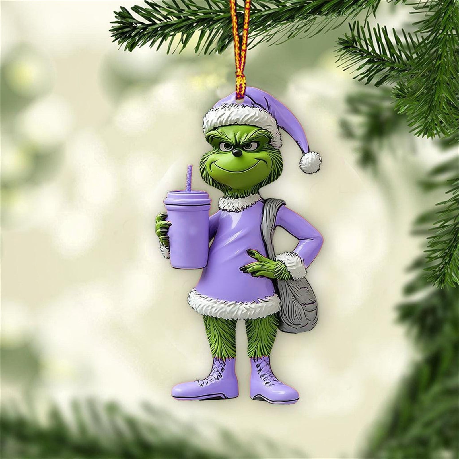 Grinch Christmas Tree Ornaments Acrylic, Christmas Tree Decorations Set ...
