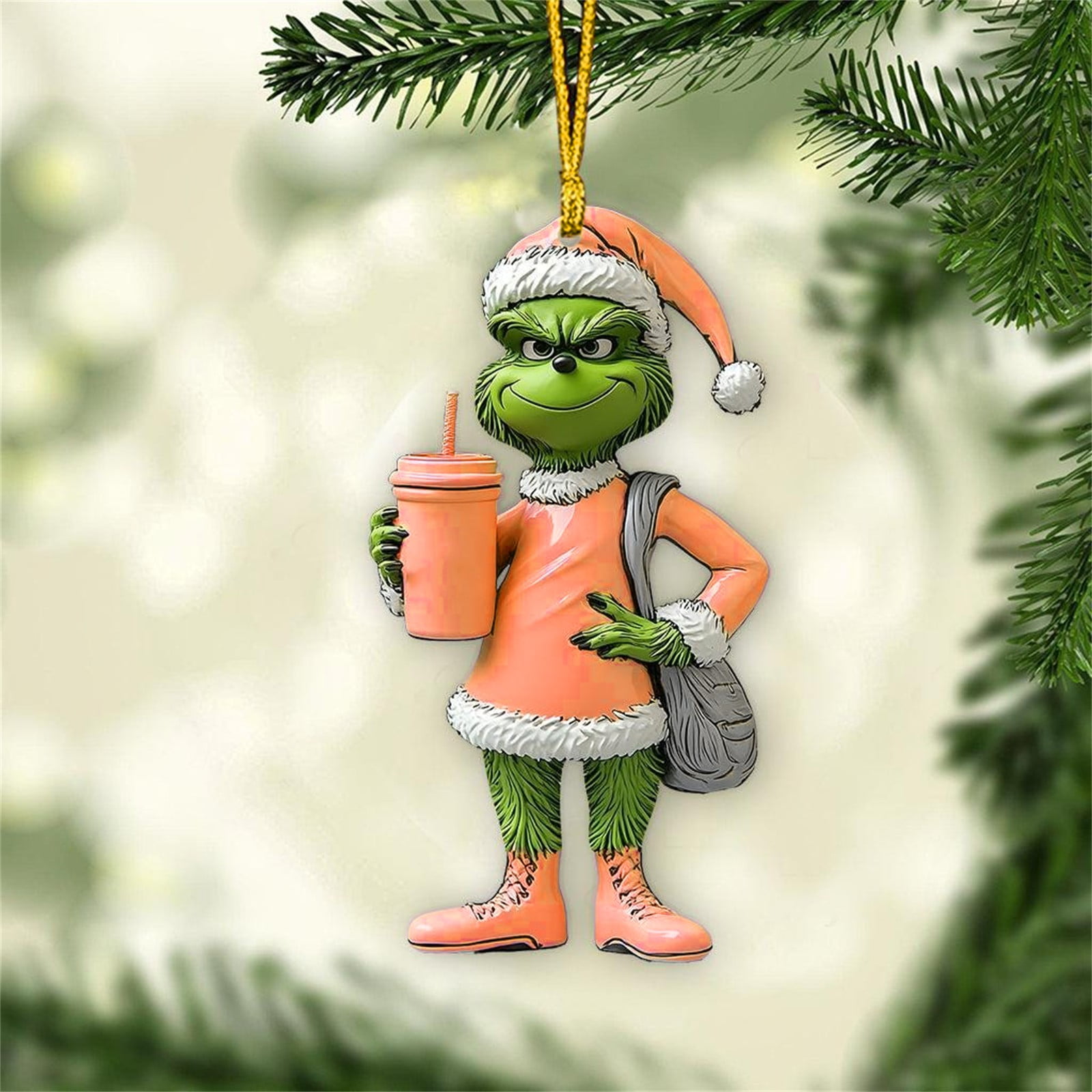 Grinch Christmas Tree Ornaments Acrylic, Christmas Tree Decorations Set ...