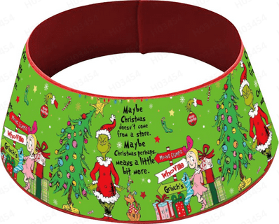 Grinch Christmas Tree Skirt Collar, Grinch Stink Stank Stunk Fabric ...