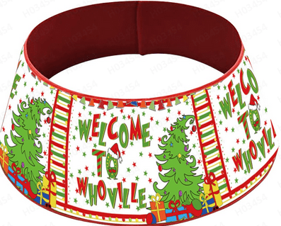 Grinch Christmas Tree Skirt Collar, Grinch Stink Stank Stunk Fabric ...