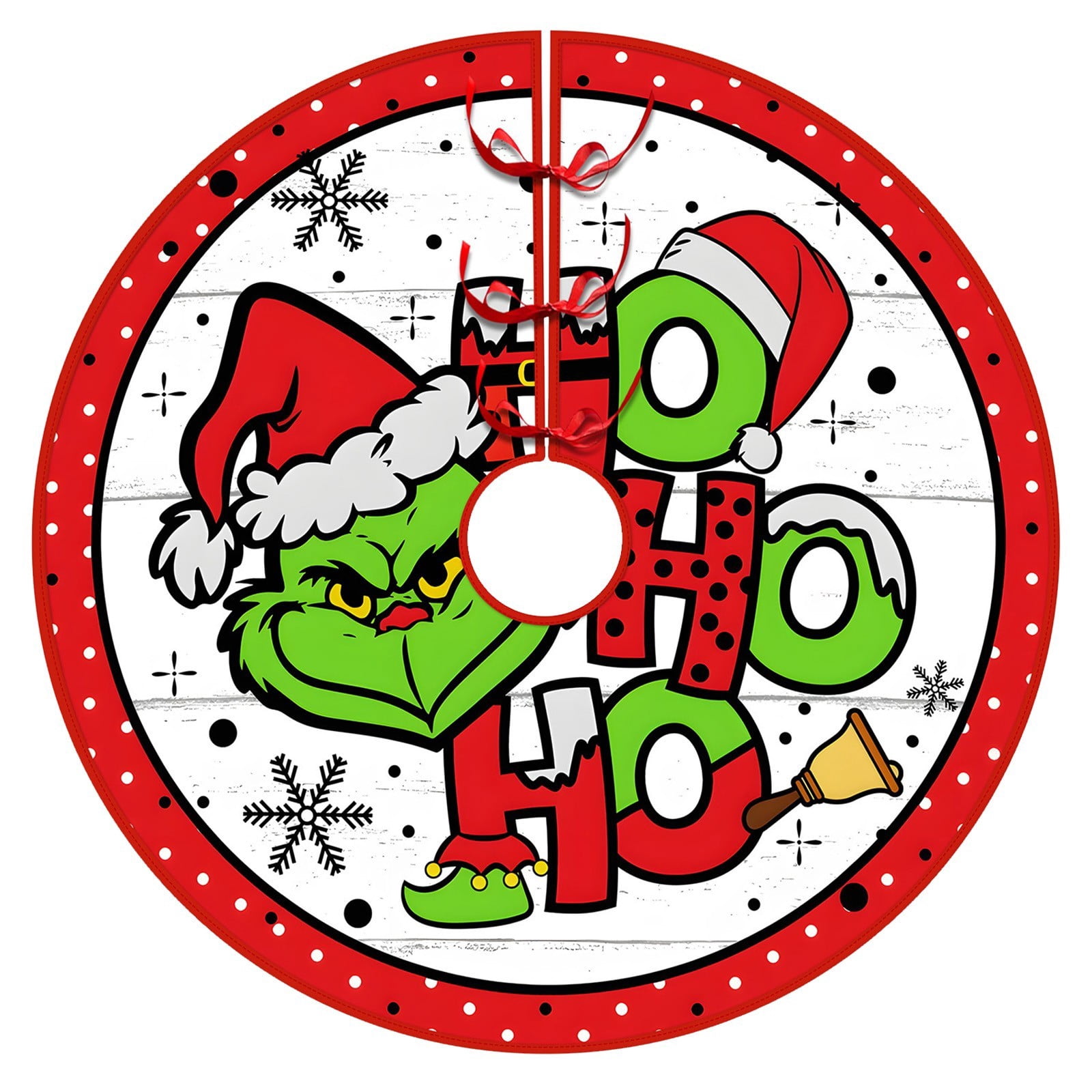 Grinch Christmas Tree Skirt, Combination Of Green And Red Designs With ...
