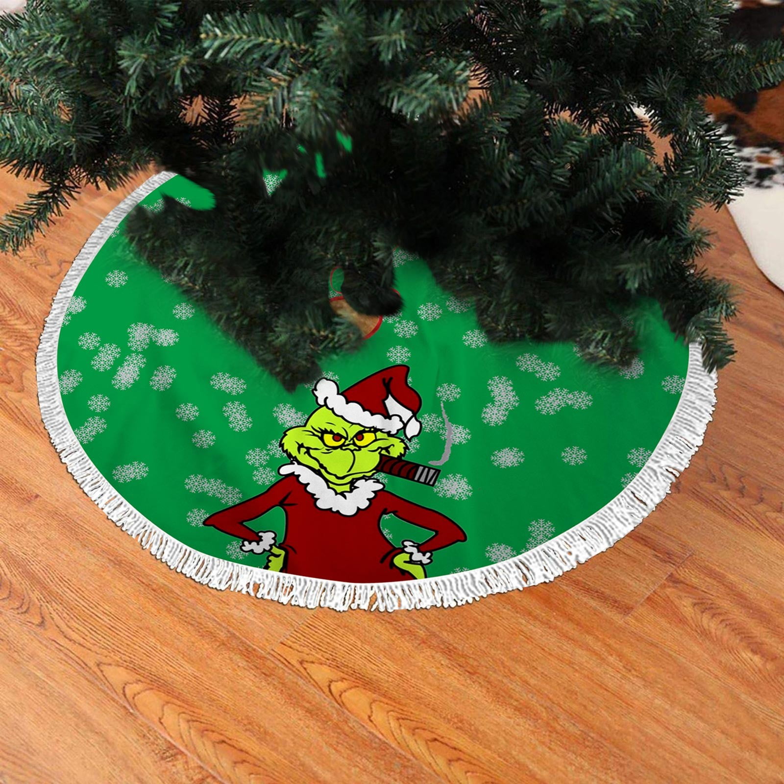 Grinch Christmas Tree Skirt, Creative Printing Design With Unique ...