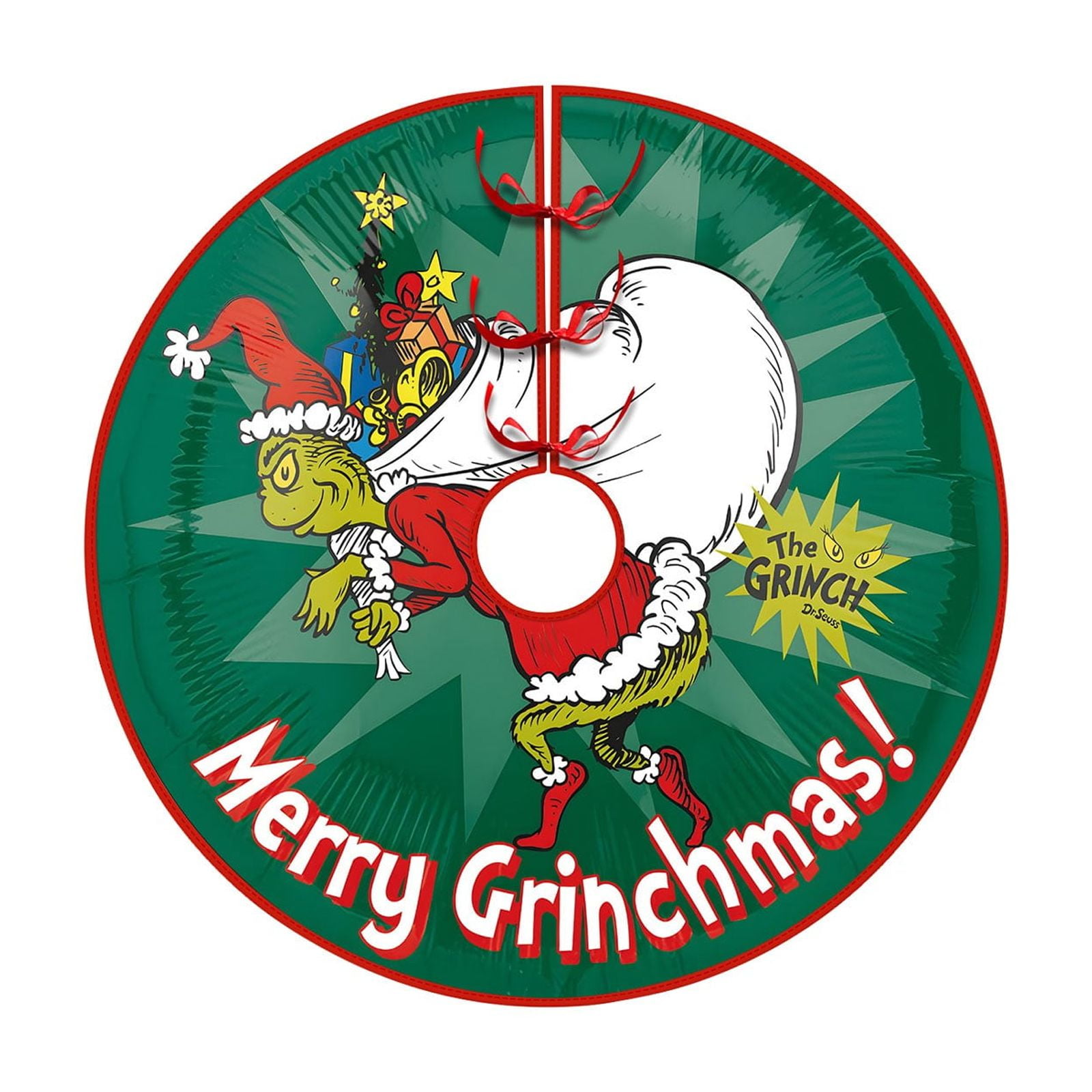 Grinch Christmas Tree Skirt, Festive Grinch-Themed Design With 122Cm ...