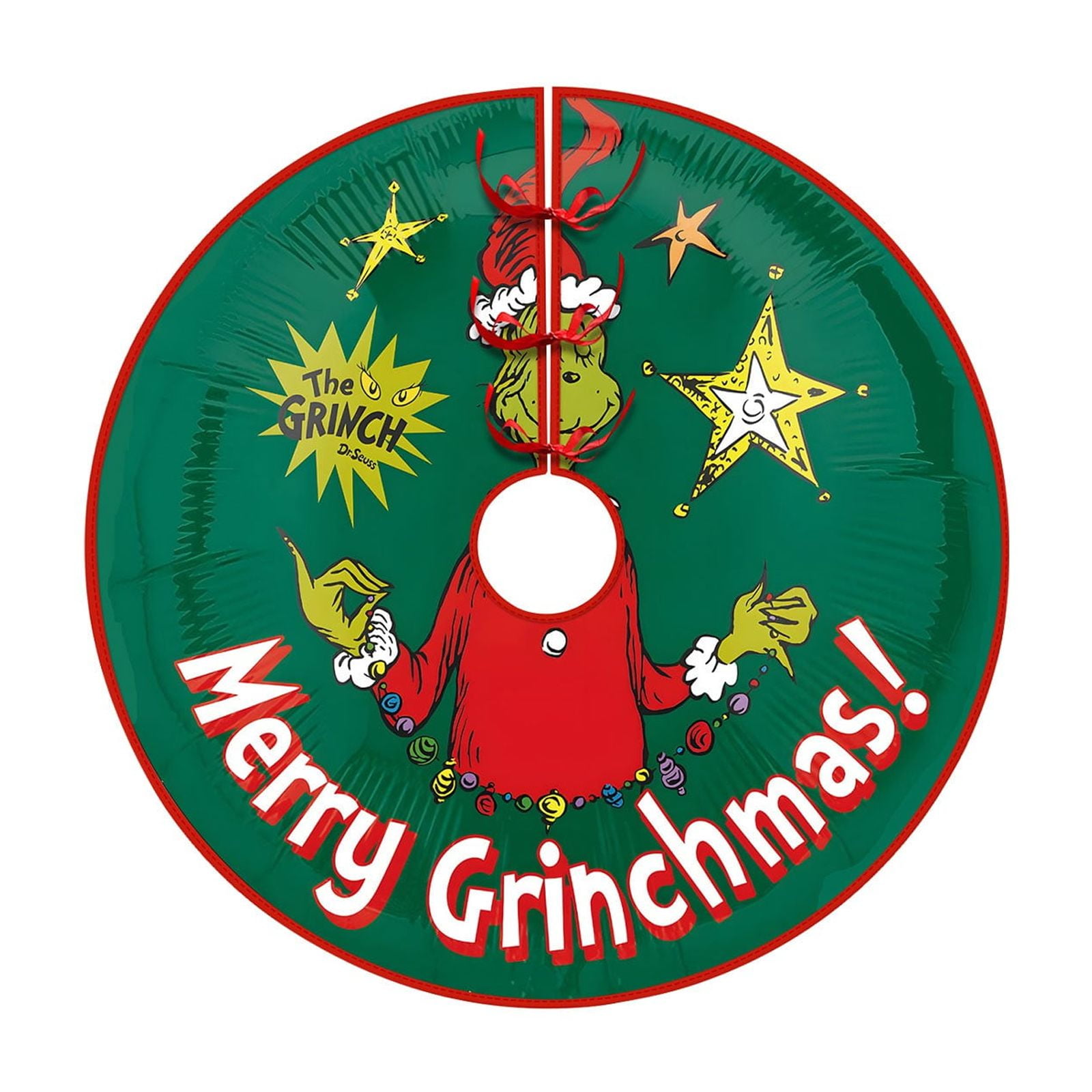 Grinch Christmas Tree Skirt Festive Grinch-Themed Design Fits 4.5Ft-6 ...