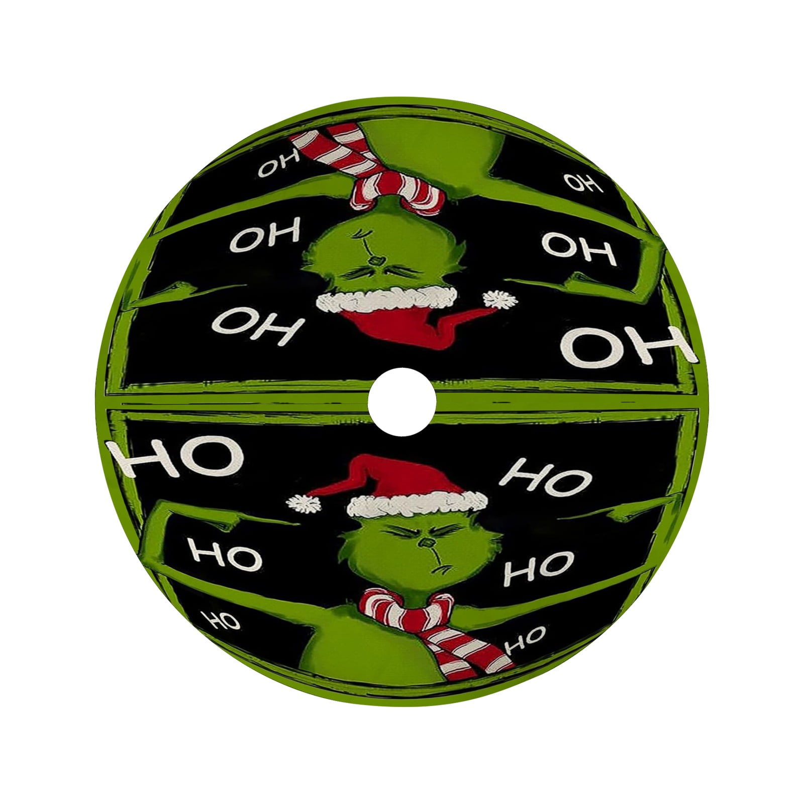 Grinch Christmas Tree Skirt, Rustic Style With Three Fixing Straps To ...