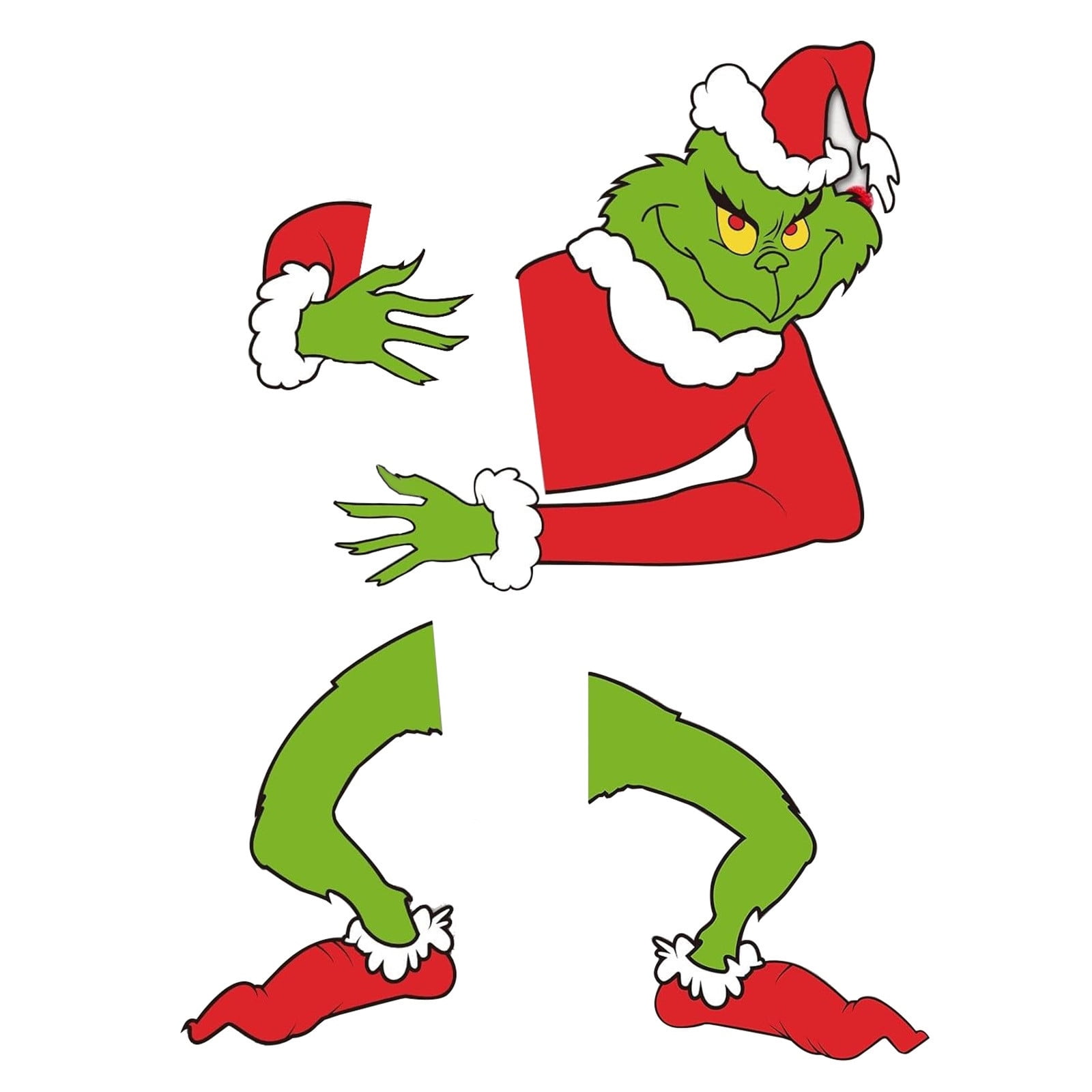 Grinch Christmas Tree Topper 4Pcs Set with Body Head Arms Legs and Foam ...