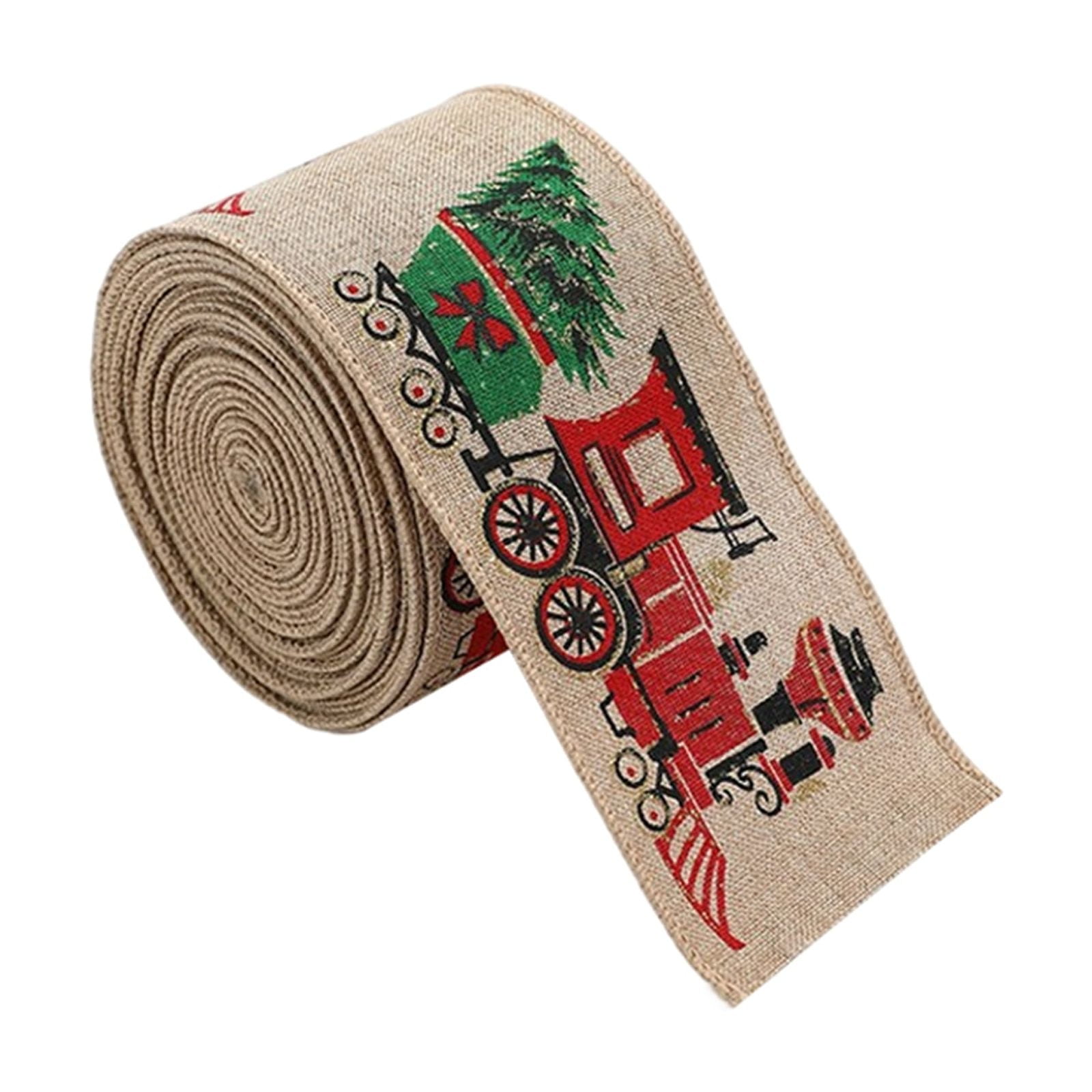 Grinch Christmas Webbing Imitation Linen Ribbon Decoration Bow ...