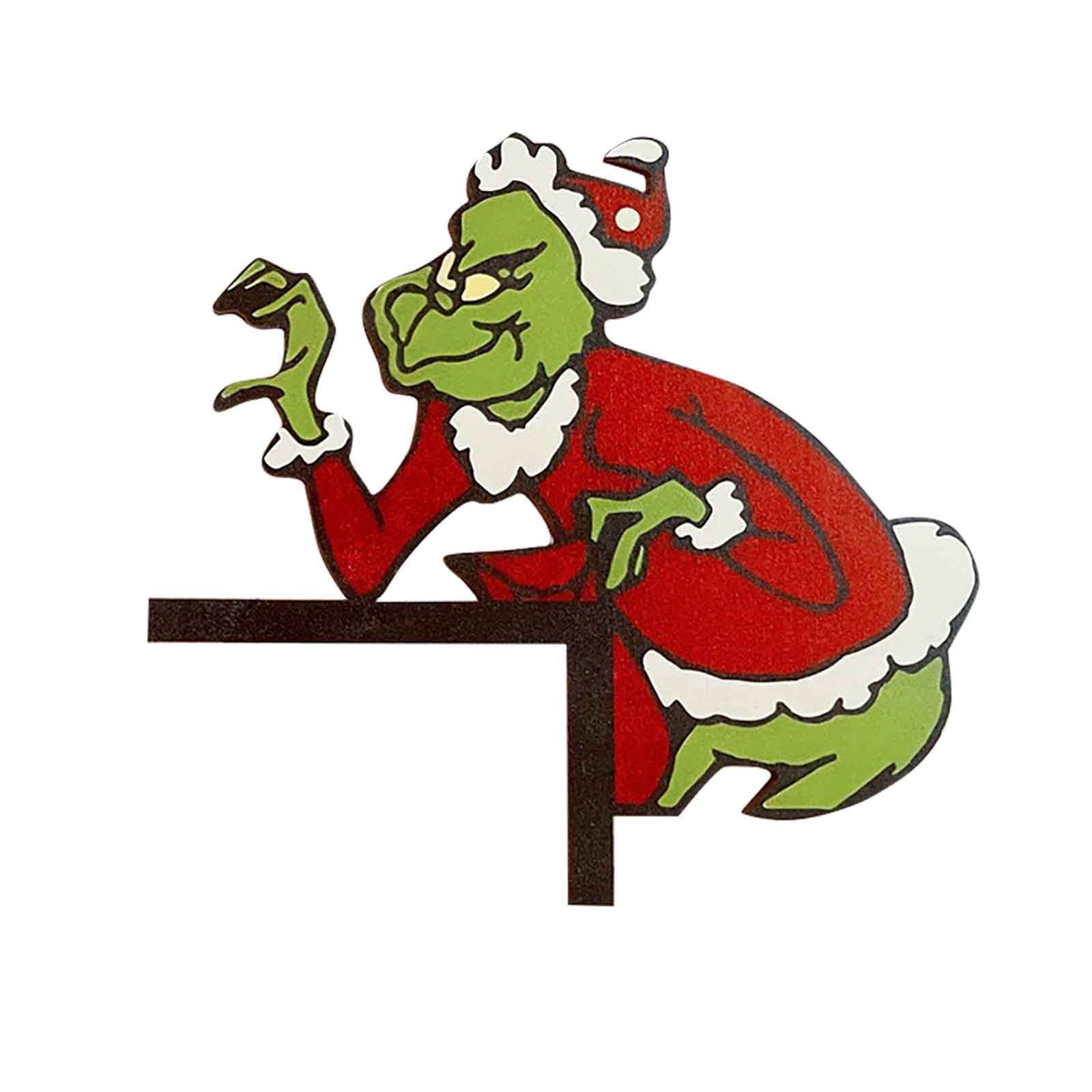 Grinch Christmas Wooden Door Corner Decor, 3D Printed "Merry Grinchmas ...