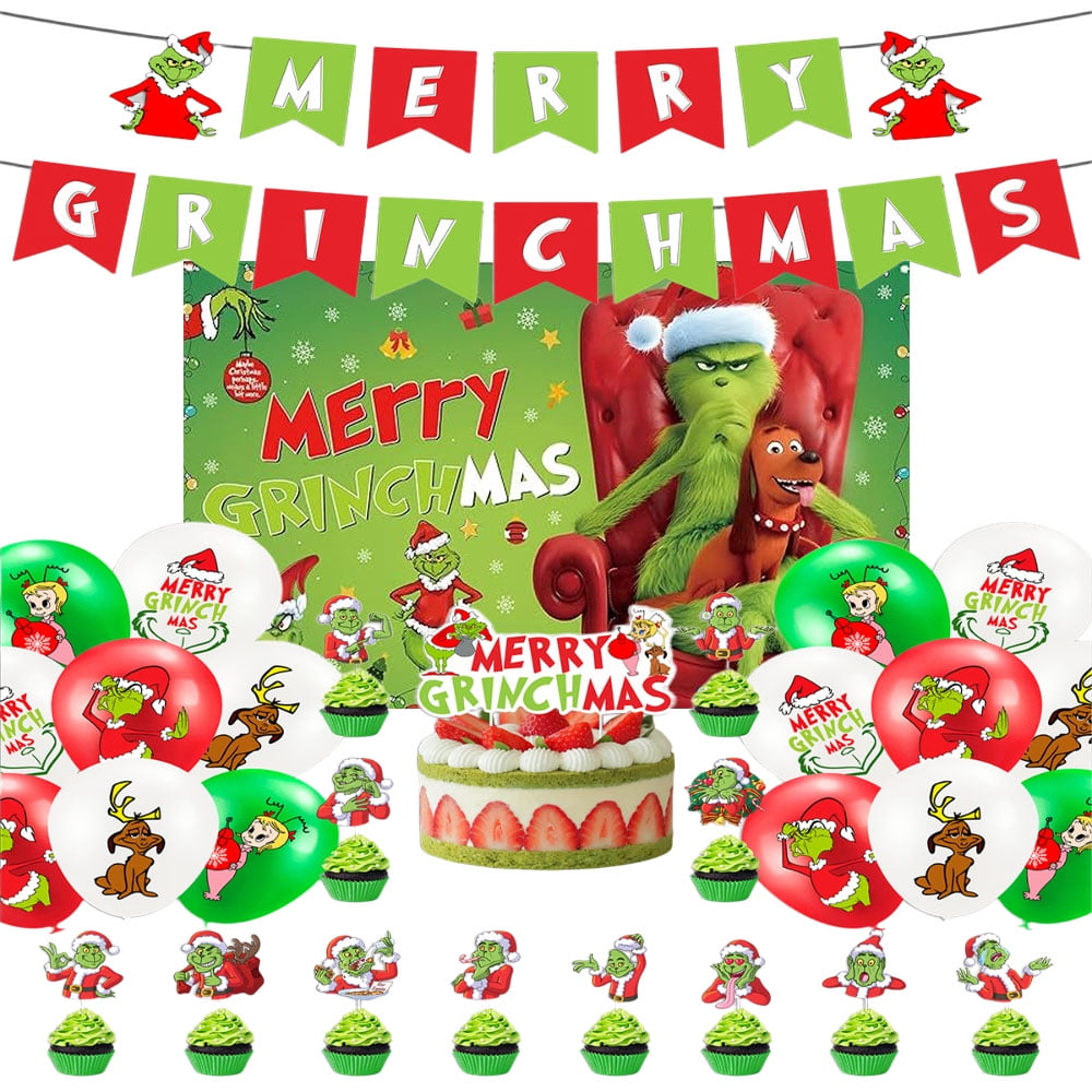 Grinch Christmas party decorations, the Grinch set includes a banner ...