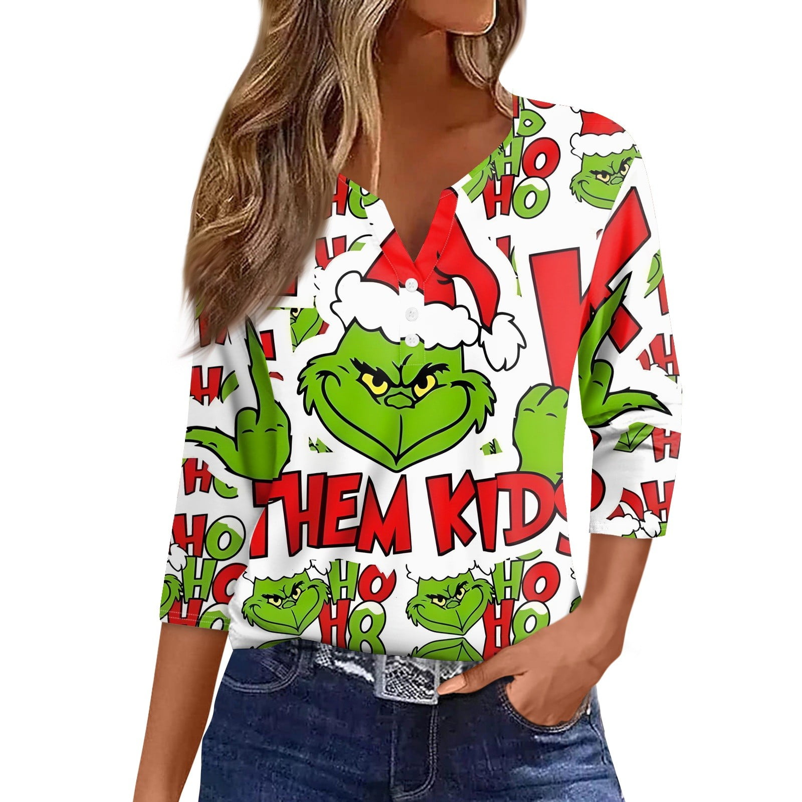 Grinch Clothes Grinch Costume Clearance Women's Christmas Graphic Top ...