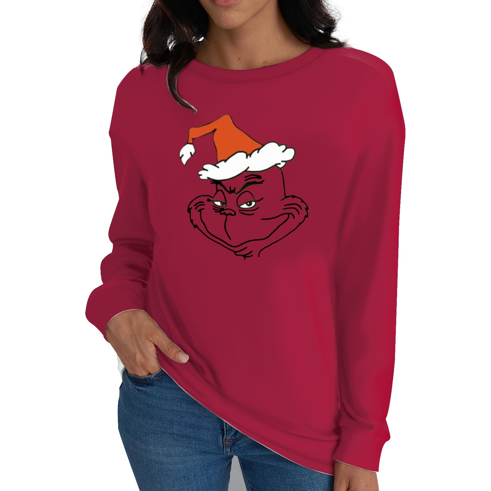 Grinch Costumes Adult Christmas 2024 Grinch Hoodie Women's Long Sleeve ...