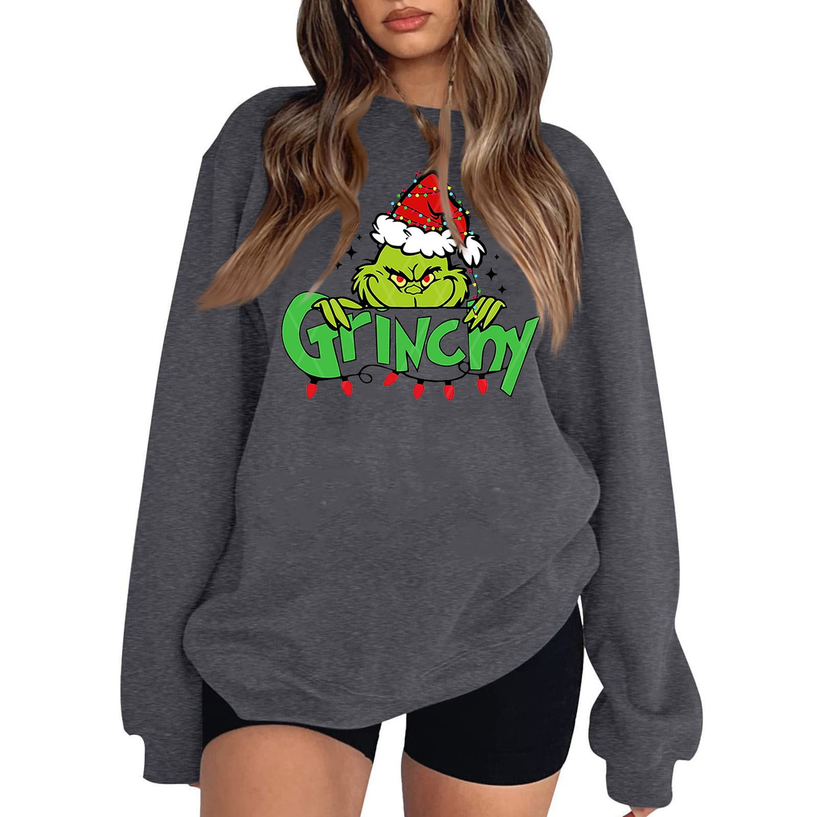 KYGABAK Womens Grinch Sweatshirt,Womens Christmas Grinch Sweater,G ...