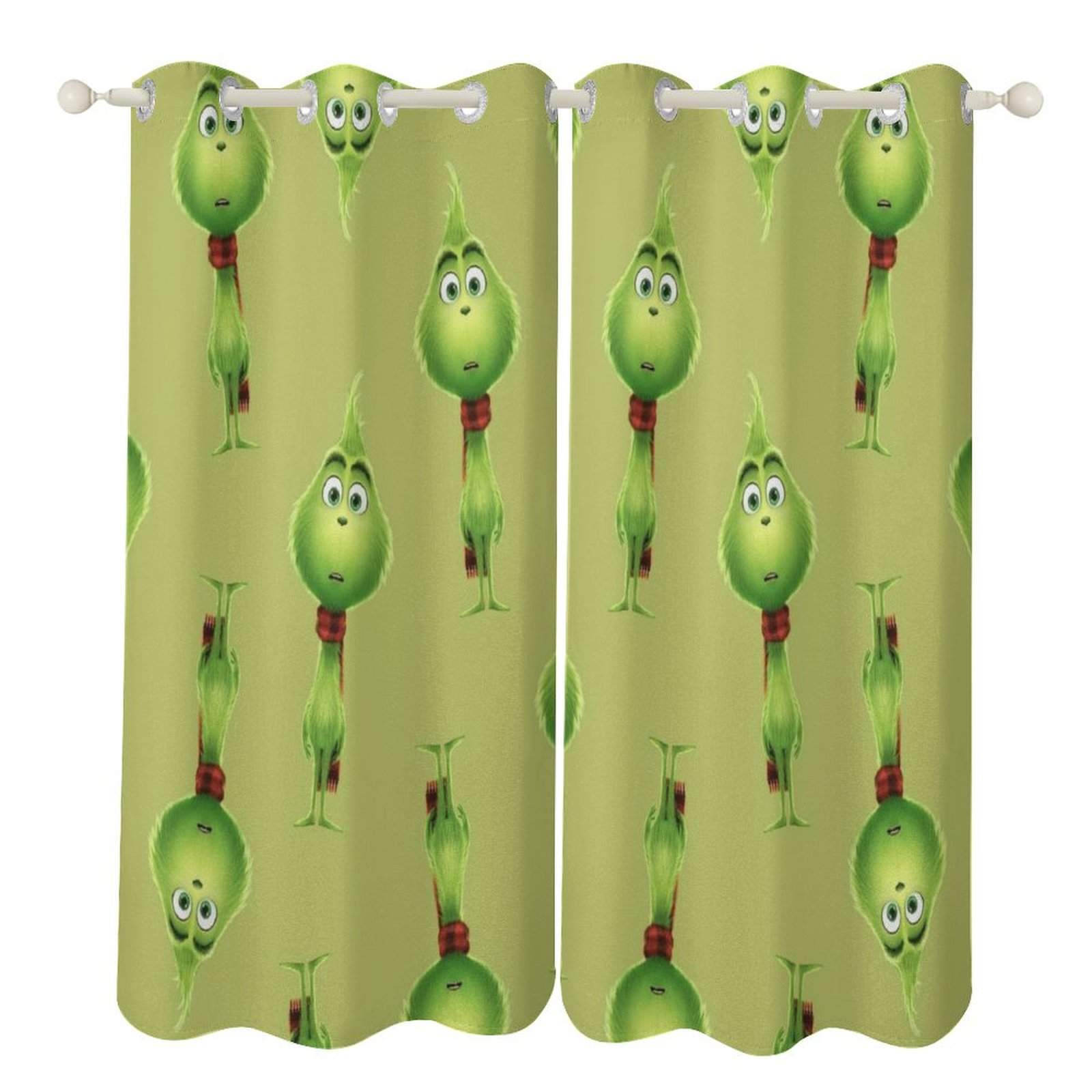 Grinch Curtains 72 Inch,Blackout Curtains,Cartoon Curtains for Living ...