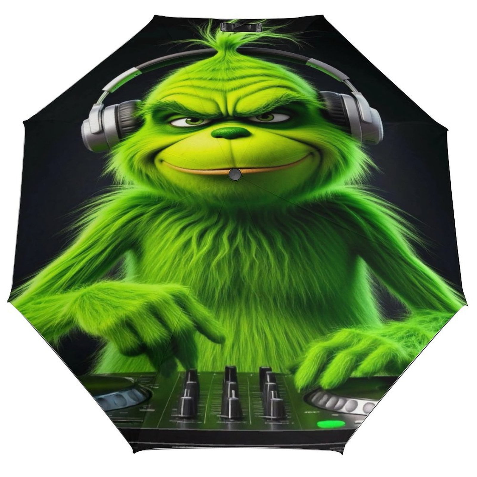 Grinch DJ Umbrella Windproof Travel Umbrellas for Rain,Easy Auto Open ...