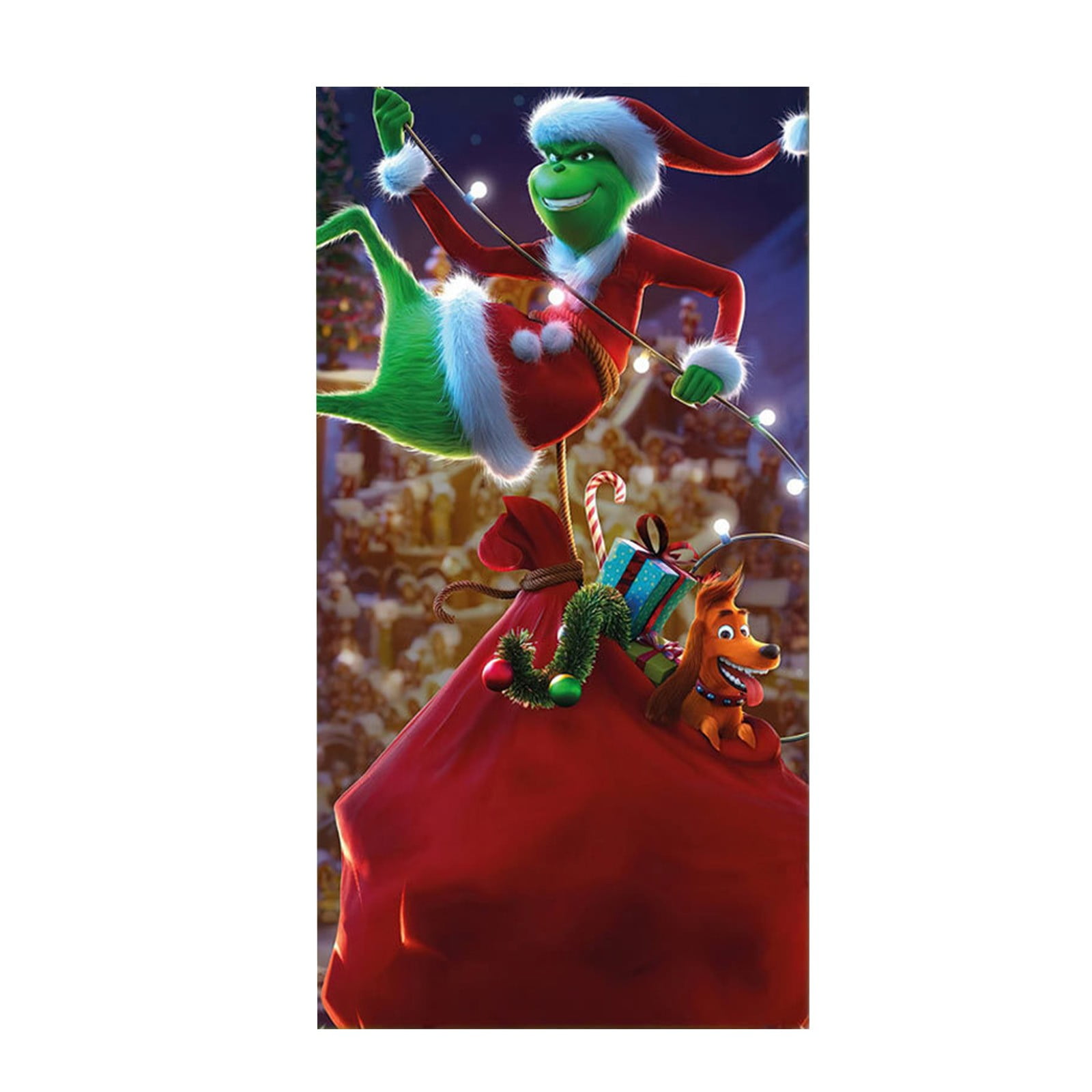 Grinch Decor Christmas Decorations Christmas Door Width Polyester Cloth Christmas And New Year ...