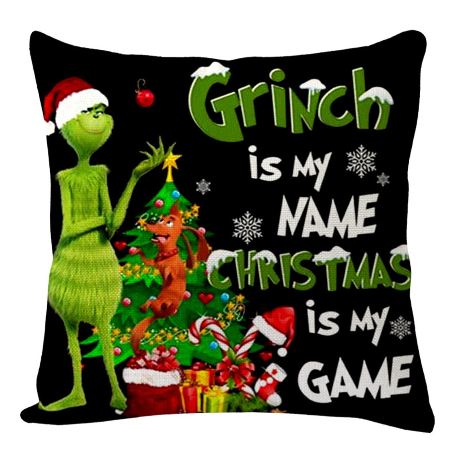 Grinch Decor Christmas Outdoor Decor Festive Christmas Pillow Cover ...