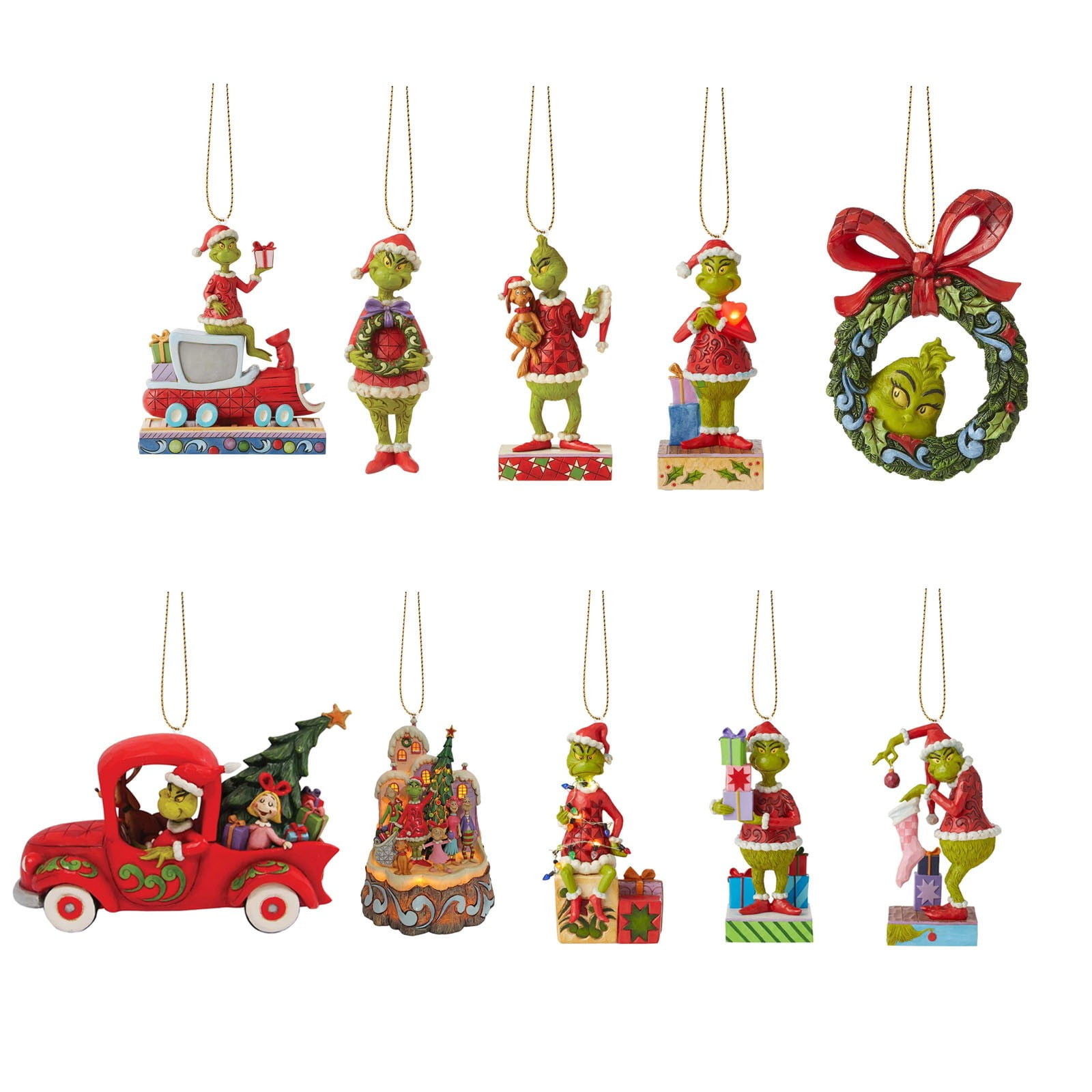 Grinch Decor Christmas Outdoor Decor Set Of 10 Christmas Tree Hanging ...