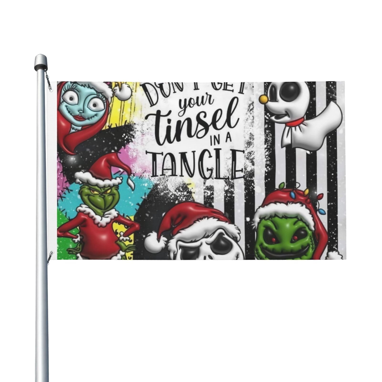 Grinch Don'T Get Tinsel In A Tangle 3x5ft Face Flag Fade Proof Holiday ...