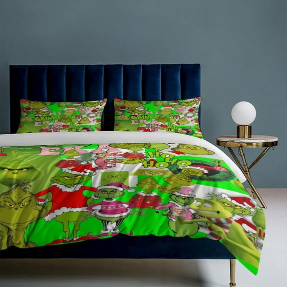 Grinch Duvet Cover Set,Bedding for Boys Girls Kids,Bedding Set Birthday ...